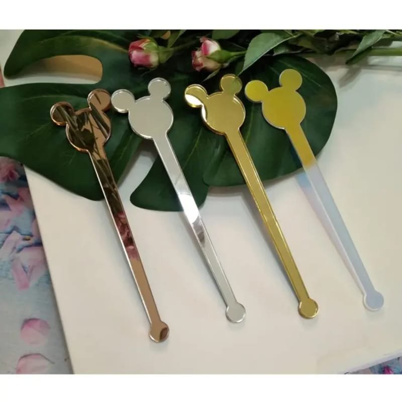 Laser Cut Mickey Mouse Acrylic Drink Stirrer For Party Free Vector ...