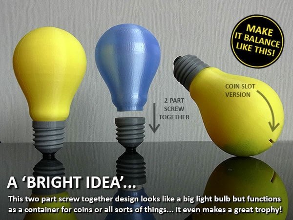 A ‘Bright’ Idea’… 3D Printer Model Download Free STL File - 3axis.co