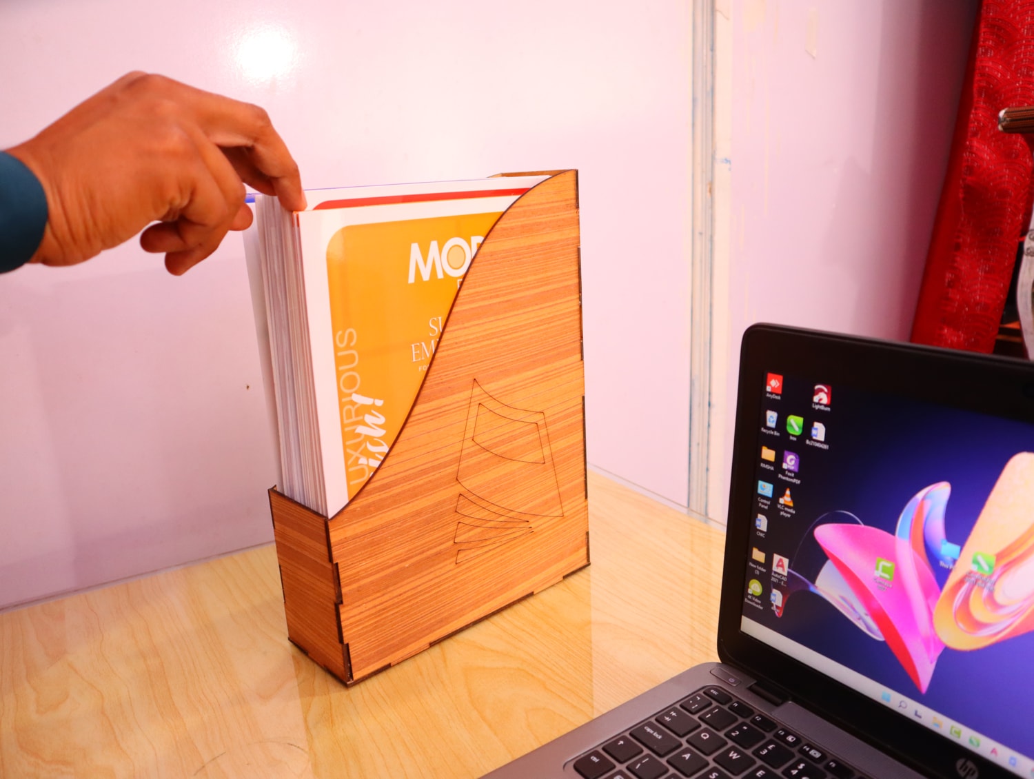 Laser Cut Magazine Rack 3mm SVG DXF CDR AI PDF Free Download - 3axis.co