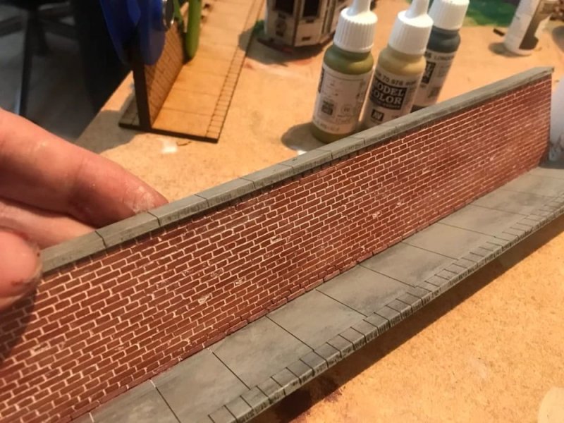 Laser Cut Brick Wall With Sidewalk DXF File Free Download - 3axis.co
