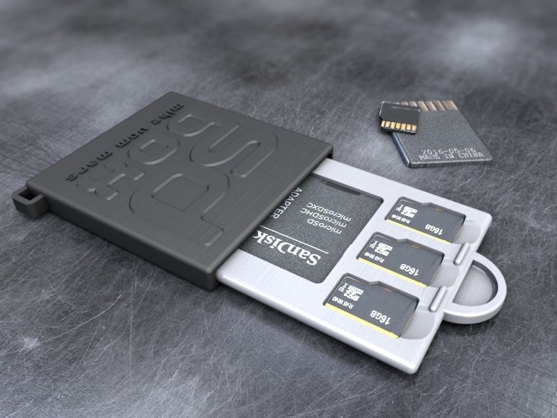 SD / MicroSD Slide-In Box 3D Printer Model Download Free STL File ...