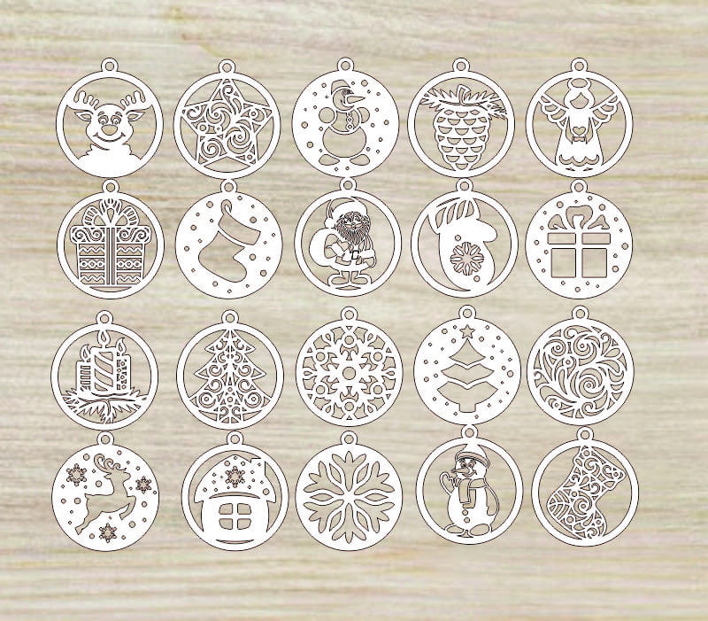 Laser Cut Christmas Ornaments Christmas Tree Toys Free Vector cdr ...