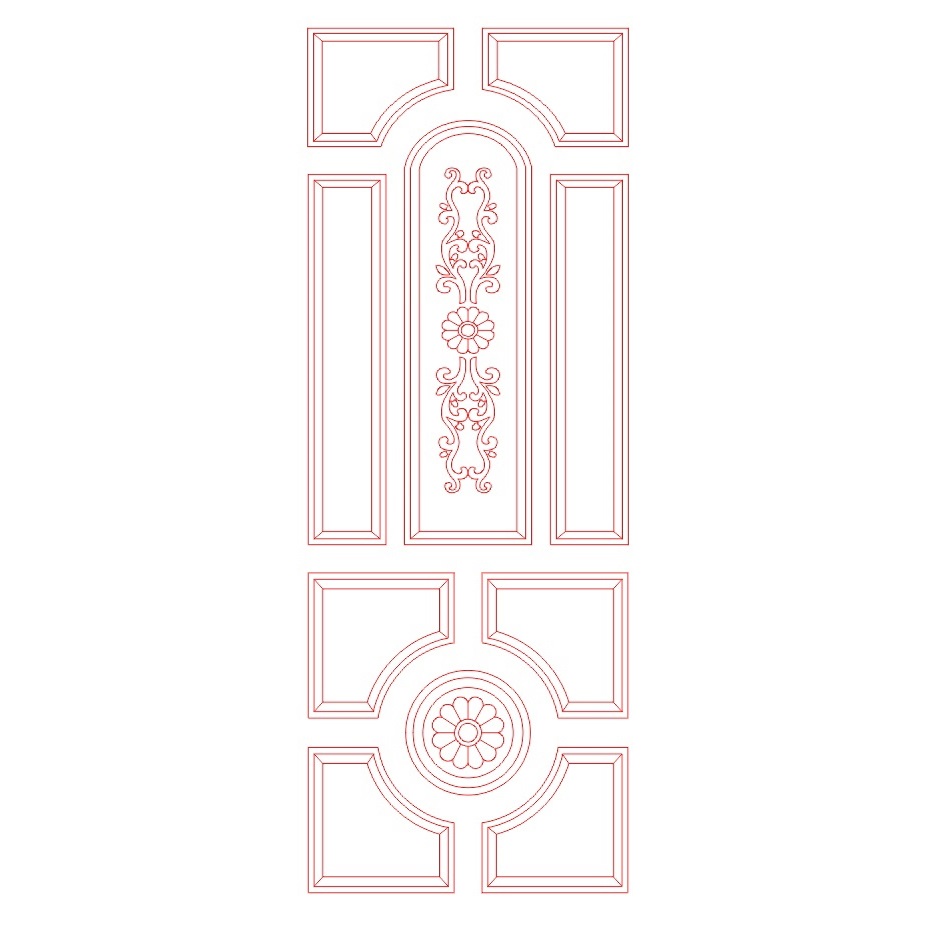 Designer Wooden Door DXF File Free Download - 3axis.co