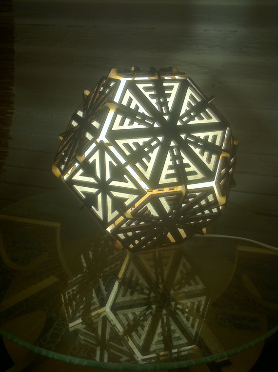 Laser Cut Truncated Octahedron Lamp DXF File Free Download - 3axis.co
