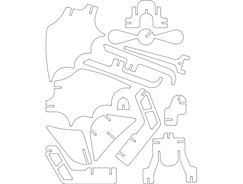 avião 4 mm Slots dxf File Free Download - 3axis.co