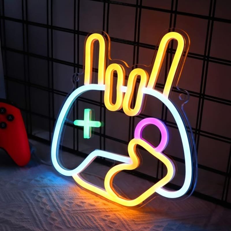 Laser Cut Gamepad Neon Sign For Wall Decor Gaming Zone Neon Sign Free ...