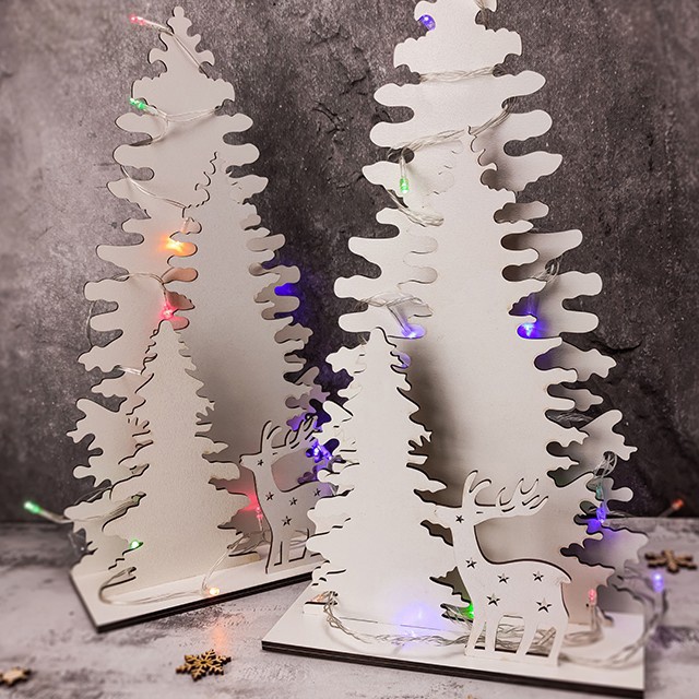 Laser Cut Christmas Tree 3D Wood Xmas Lighting Tree Free Vector cdr ...