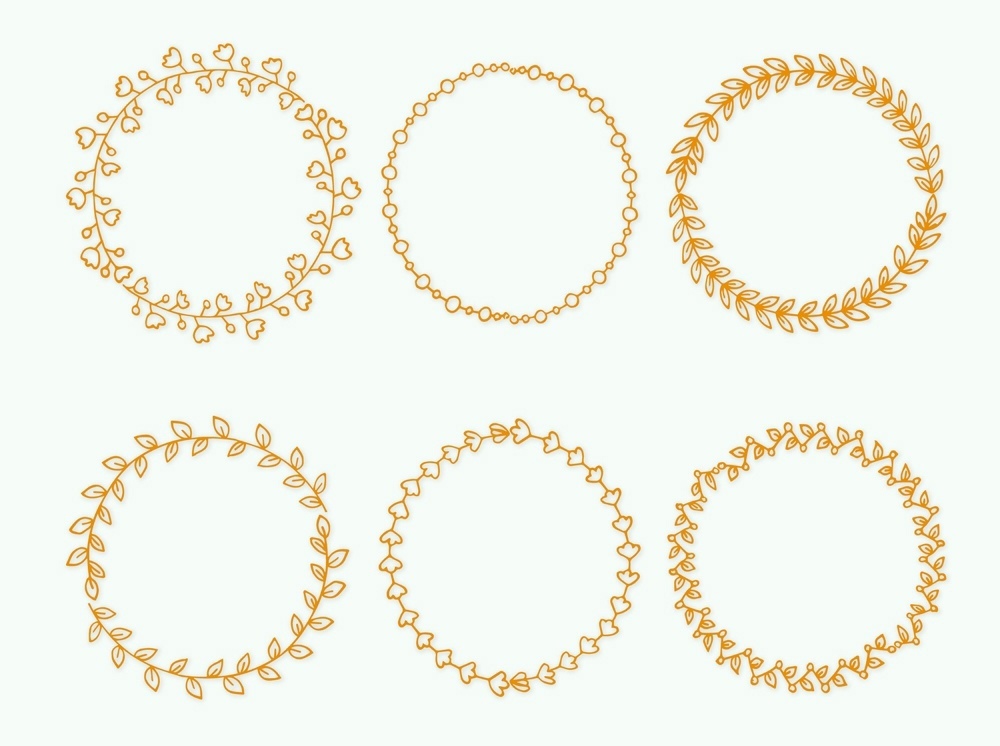 Round Floral Frames DXF File Free Download - 3axis.co