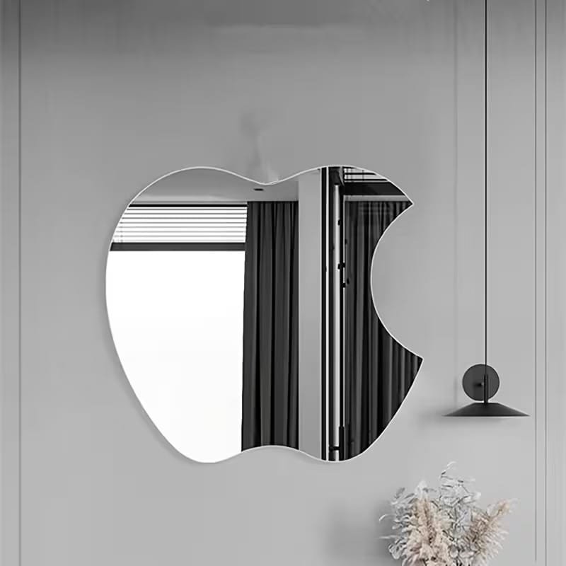 Laser Cut Apple Shaped Acrylic Mirror Frameless Modern Home Decor Free ...