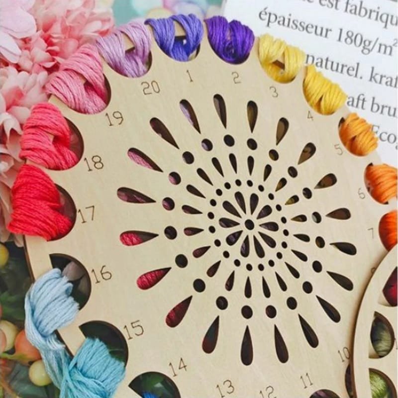 Laser Cut Wooden Thread Winding Plate Organizer for Embroidery Sewing ...