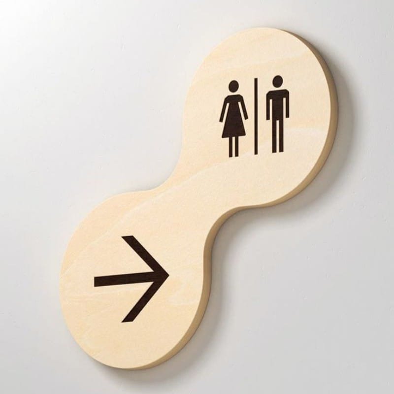 Laser Cut Circular Wooden Restroom Sign Free Vector Download - 3axis.co