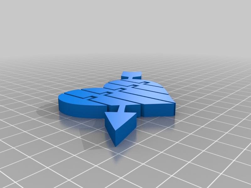 Valentine Heart Flexi 3D Printer Model Download Free STL File - 3axis.co