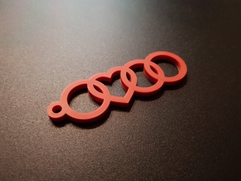 Audi Heart Keychain V2 3D Printer Model Download Free STL File - 3axis.co