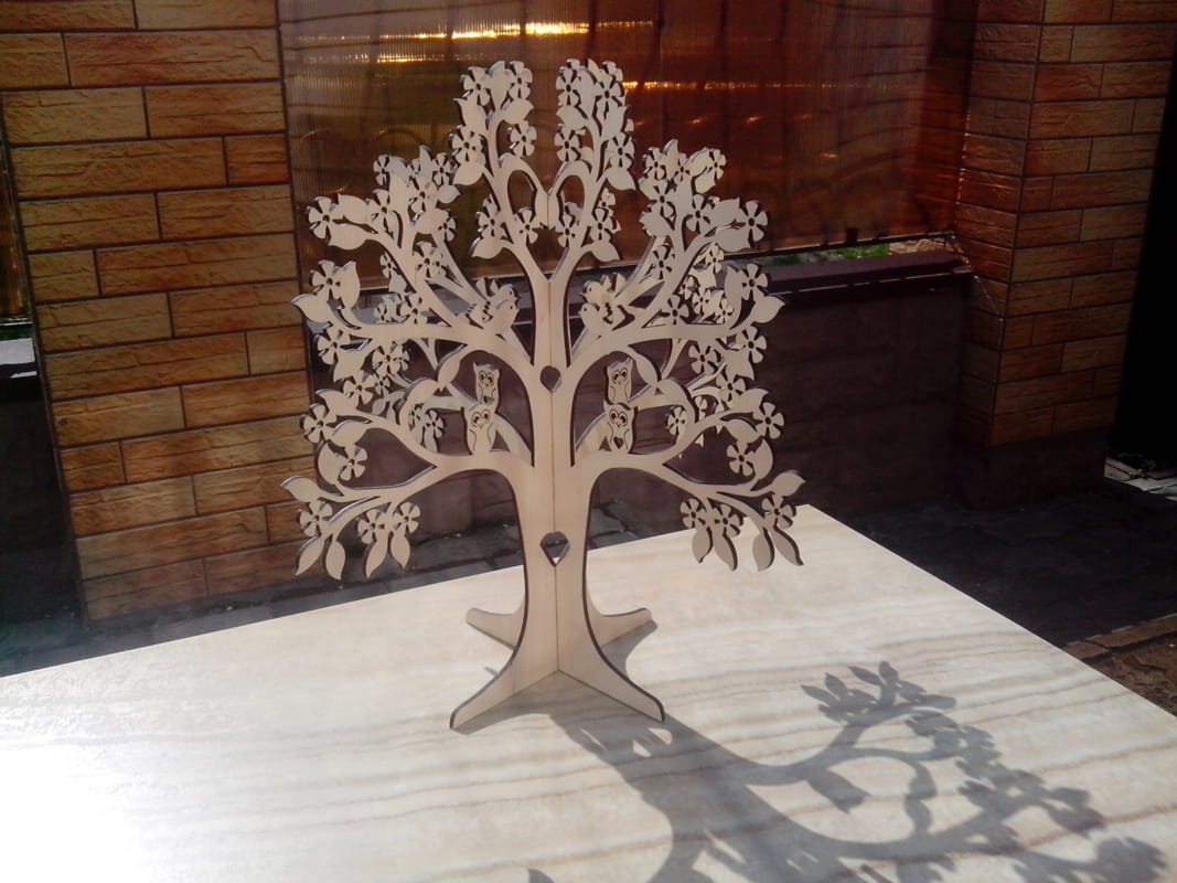 Laser Cut Tree 3D Decor Free Vector cdr Download - 3axis.co