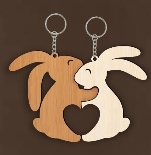 Laser Cut Rabbit Keychain Free Vector cdr Download - 3axis.co