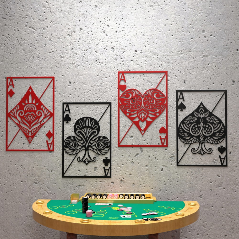 Laser Cut Playing Cards Wall Decor Free Vector cdr Download - 3axis.co