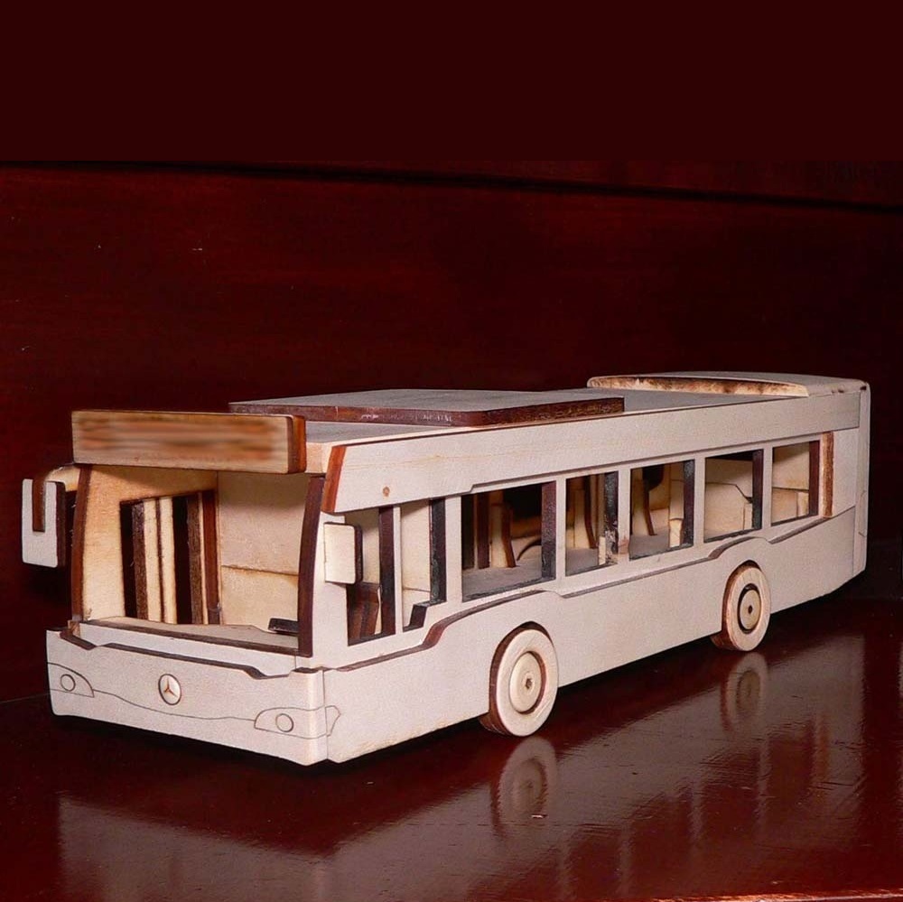 Laser Cut Mercedes-Benz Bus 3D Model Free Vector cdr Download - 3axis.co