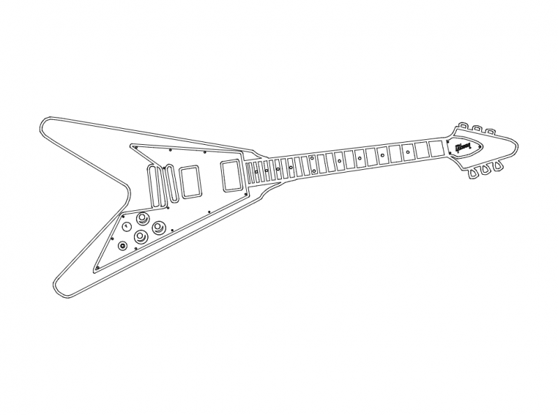 Flying V Guitar Dxf File Free Download 3axis co