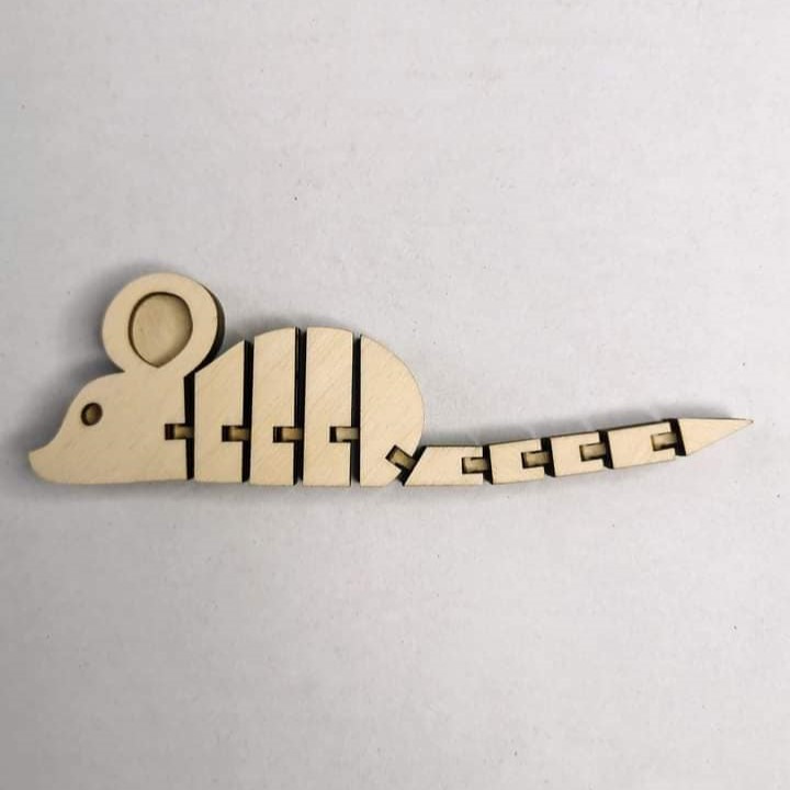 Laser Cut Mouse Flexible Wooden Animals Free Vector cdr Download - 3axis.co