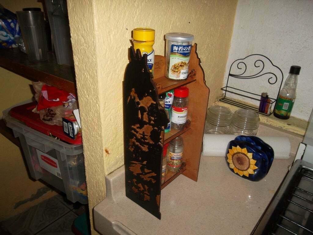 Laser Cut Wooden Spice Rack DXF File Free Download - 3axis.co