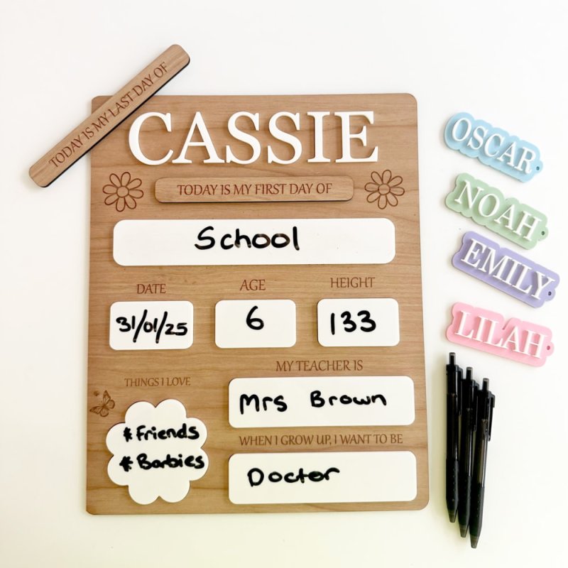 Laser Cut First And Last Day Of School Boards Free Vector Download ...