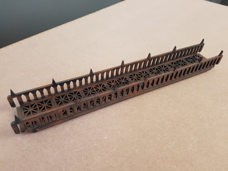 Laser Cut Wood Bridge With Railings For Miniature Gaming SVG File Free ...