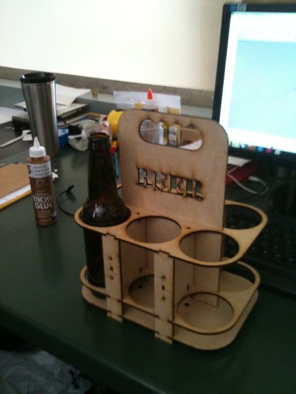 Laser Cut 6 Pack Bottle Carrier DXF File Free Download - 3axis.co