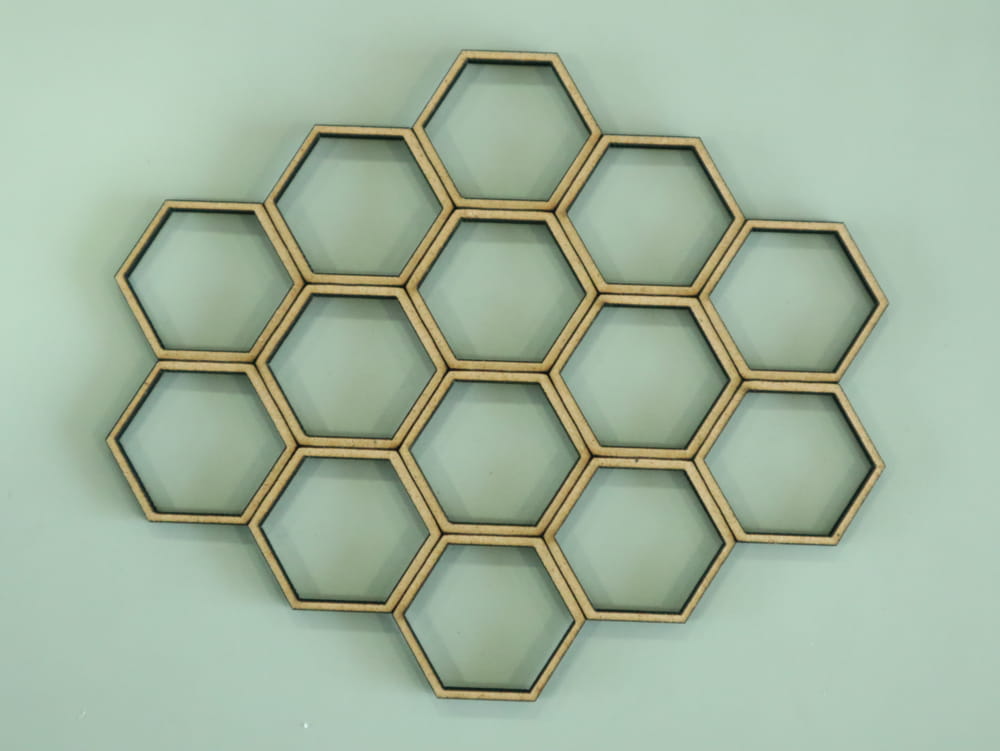 Laser Cut Honeycomb Pattern Wooden Wall Decor SVG DXF CDR AI PDF Free ...