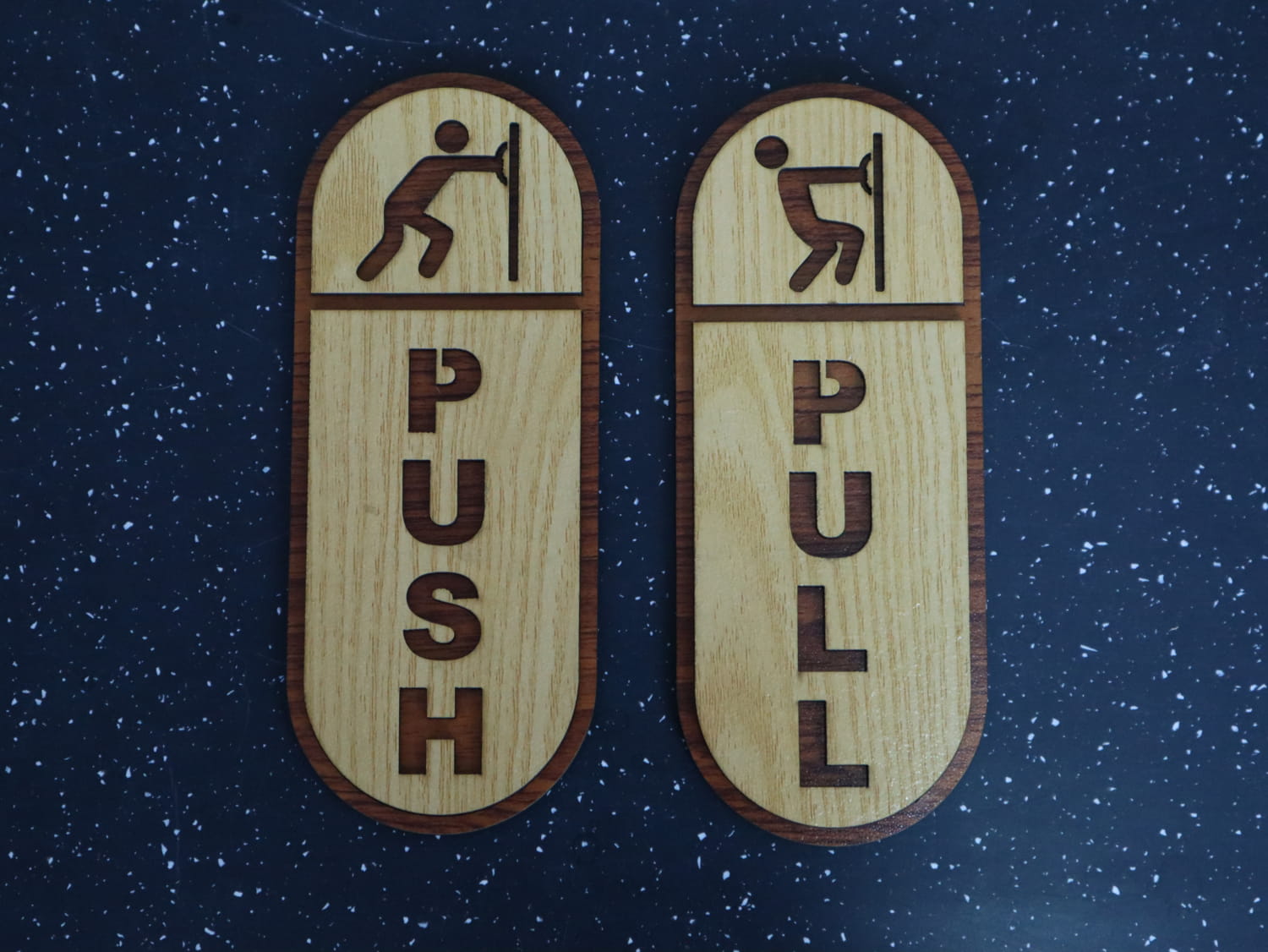 Laser Cut Push Pull Door Signs SVG DXF CDR AI PDF Free Download - 3axis.co