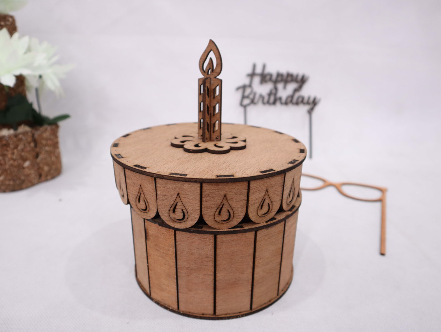 Laser Cut Cake Shaped Box 3mm SVG DXF CDR AI PDF Free Download - 3axis.co