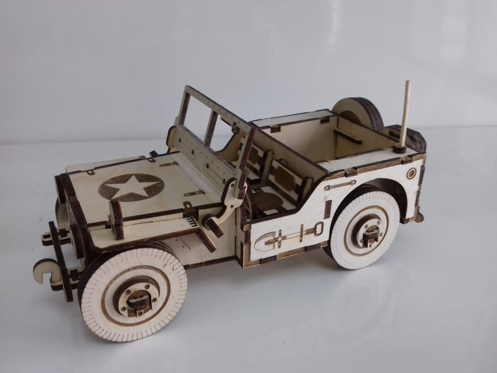 Laser Cut Jeep 3D Free Vector cdr Download - 3axis.co